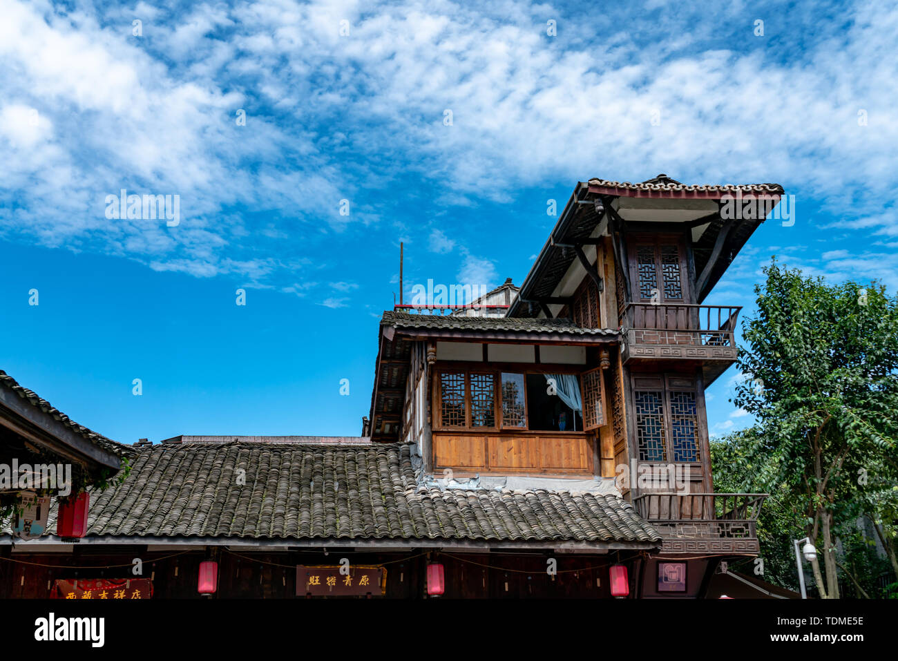 A corner of the house building in Anjen ancient town Stock Photo - Alamy