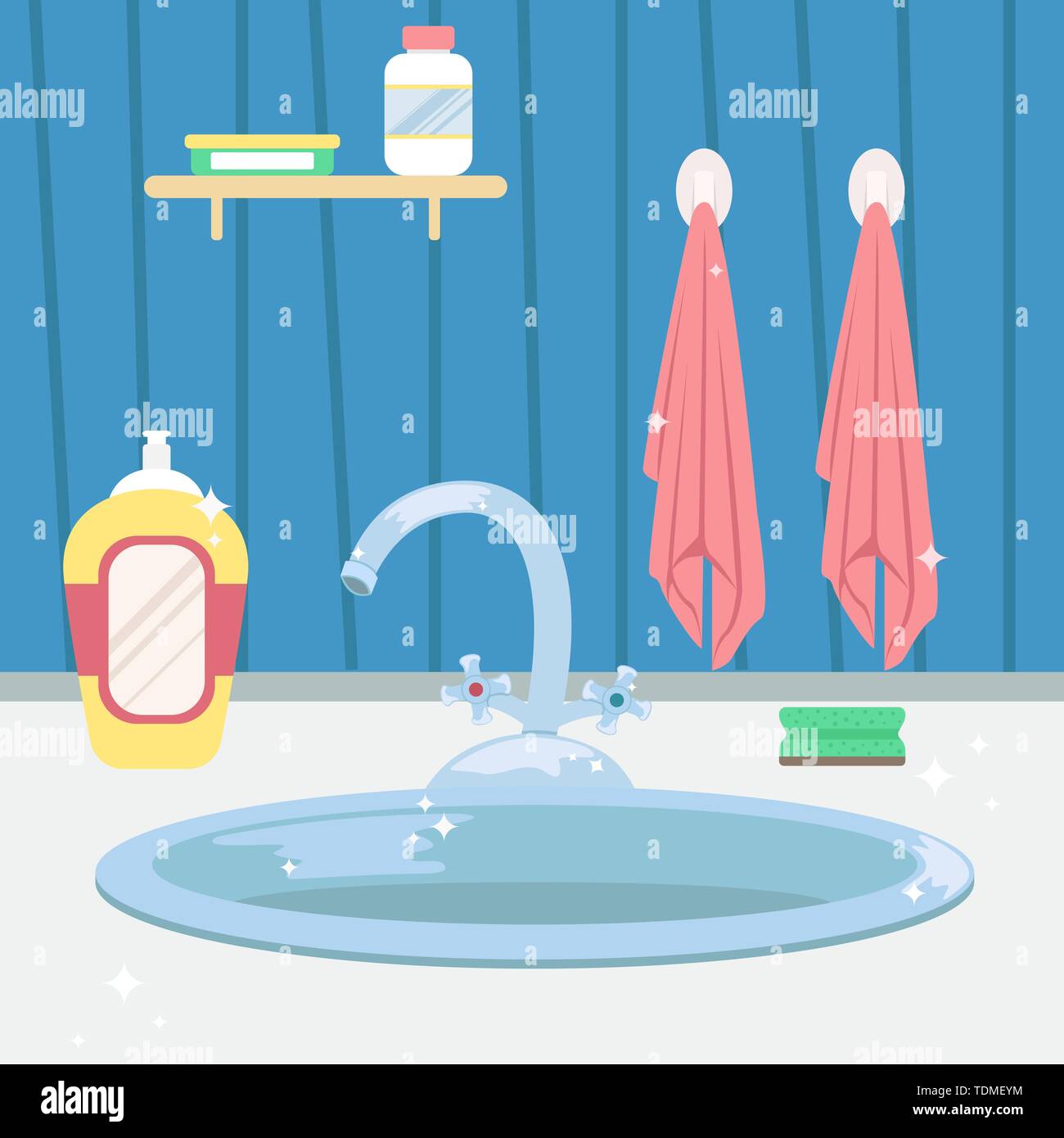 Clean Kitchen Cartoon