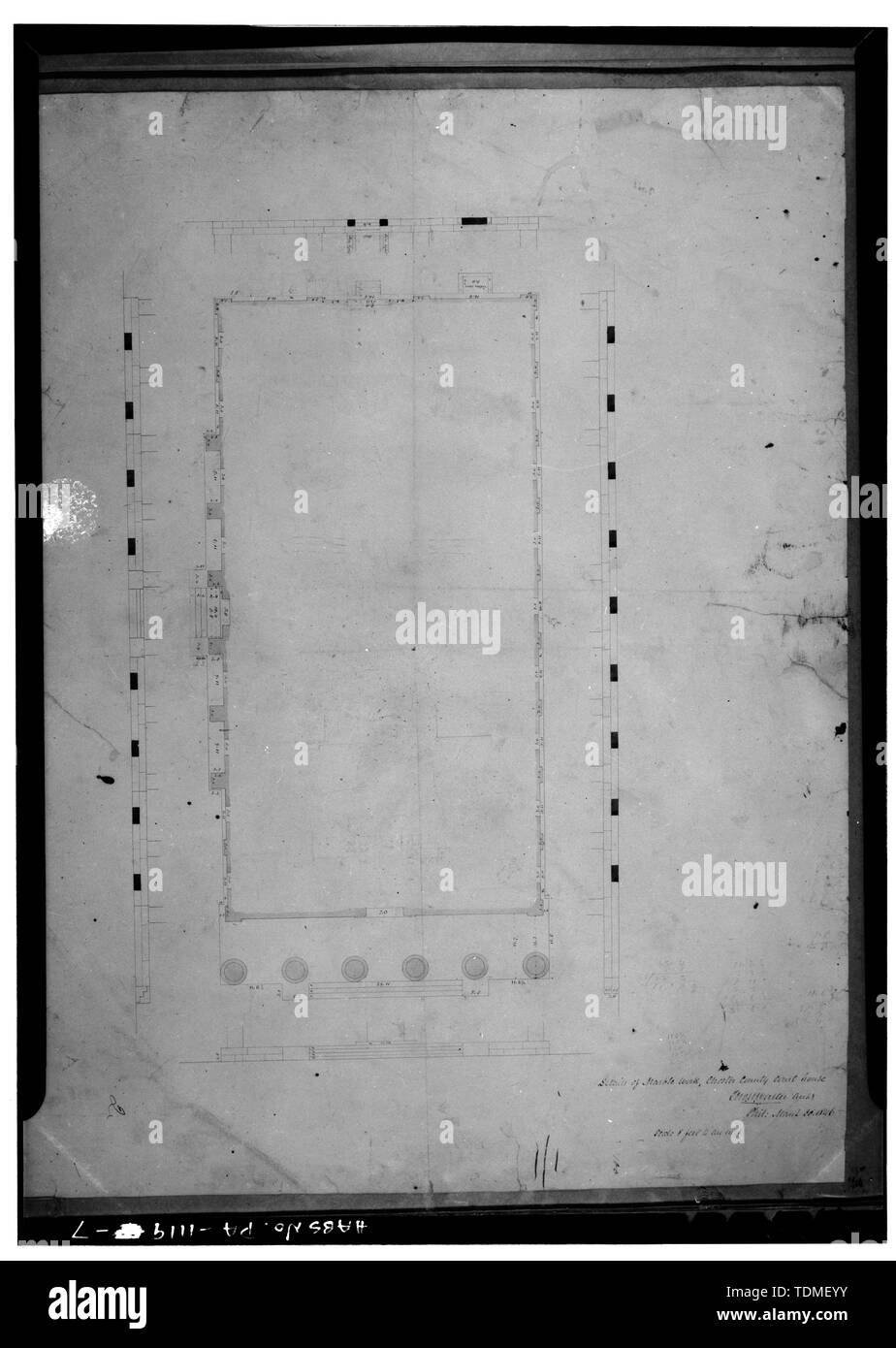 PHOTOCOPY OF 1846 FLOOR PLAN - Chester County Courthouse, 10 North High ...