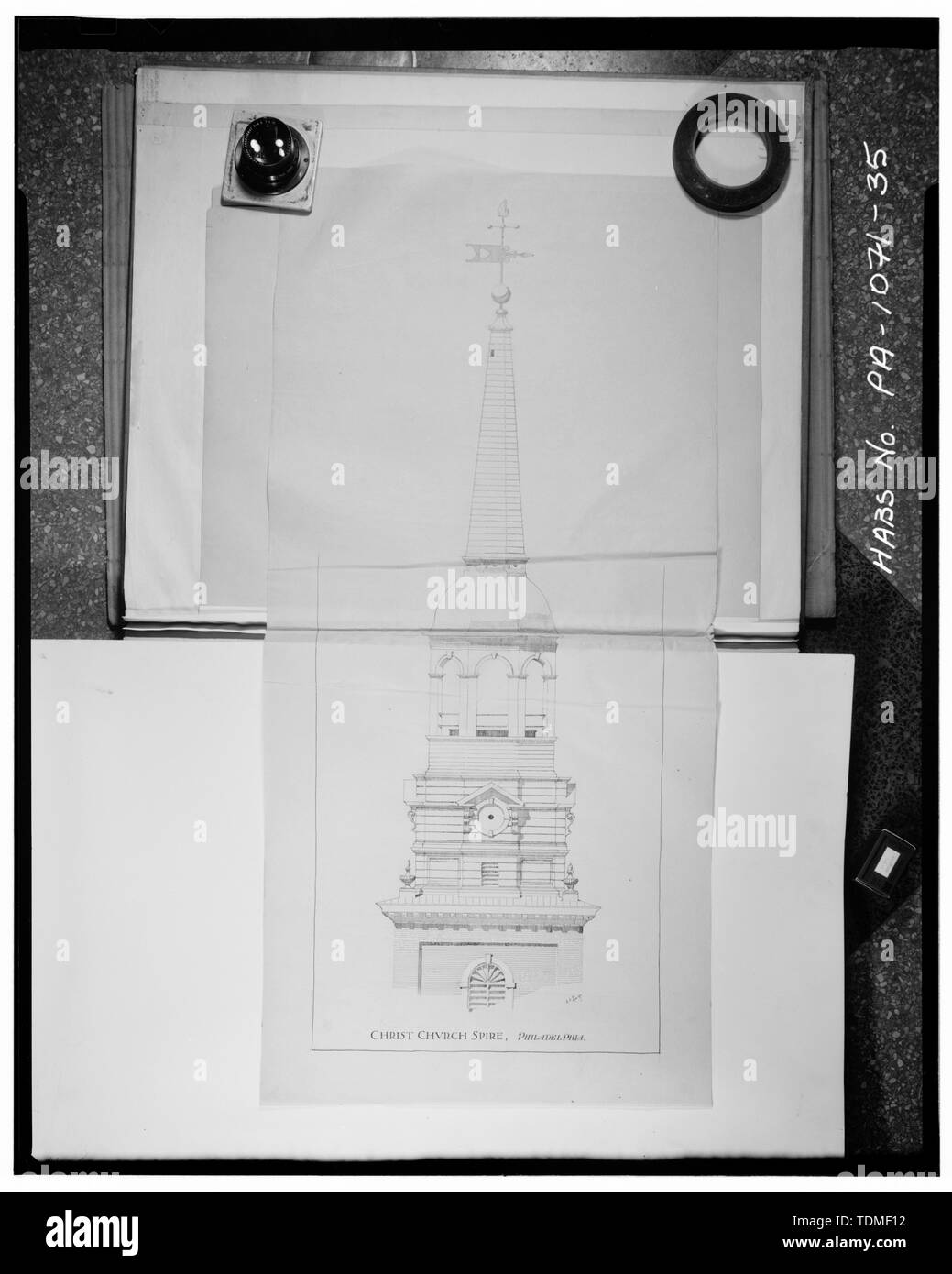 PHOTOCOPY OF 1897 MEASURED DRAWING OF BELL TOWER (Courtesy of the Free ...