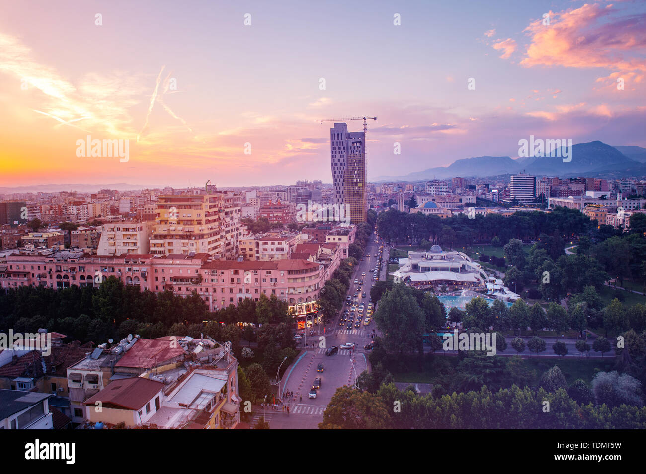 Tirana city skyline sunset albania hi-res stock photography and images ...