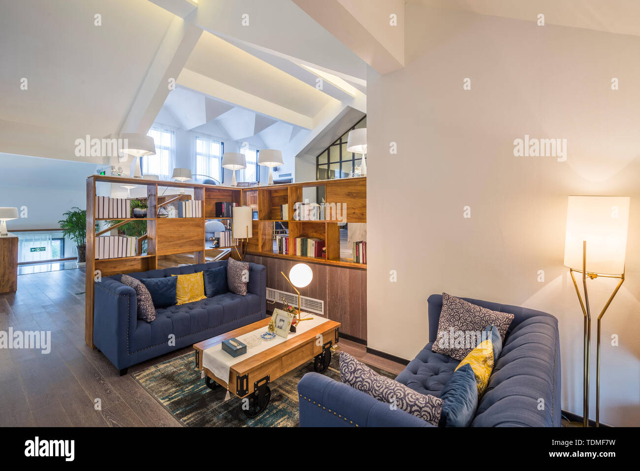 Design of interior design space of model room in modern living room ...