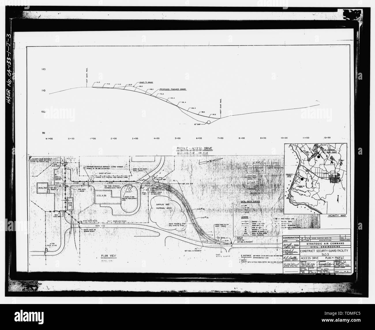 PHOTOCOPY OF DRAWING (1975 CIVIL ENGINEERING DRAWING BY THE STRATEGIC ...
