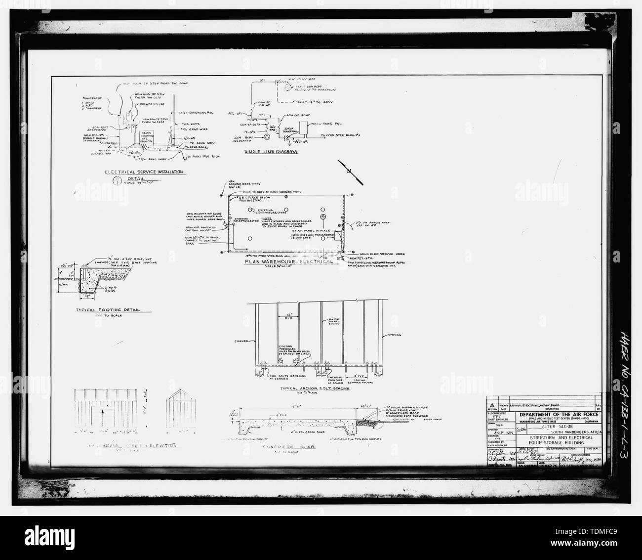 PHOTOCOPY OF DRAWING (1976 CIVIL ENGINEERING DRAWING BY THE SPACE AND ...