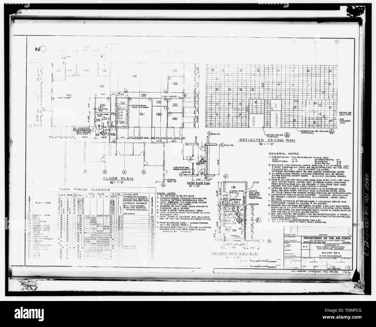 PHOTOCOPY OF DRAWING (UNDATED PLAN AND SCHEDULE DRAWING BY THE ...