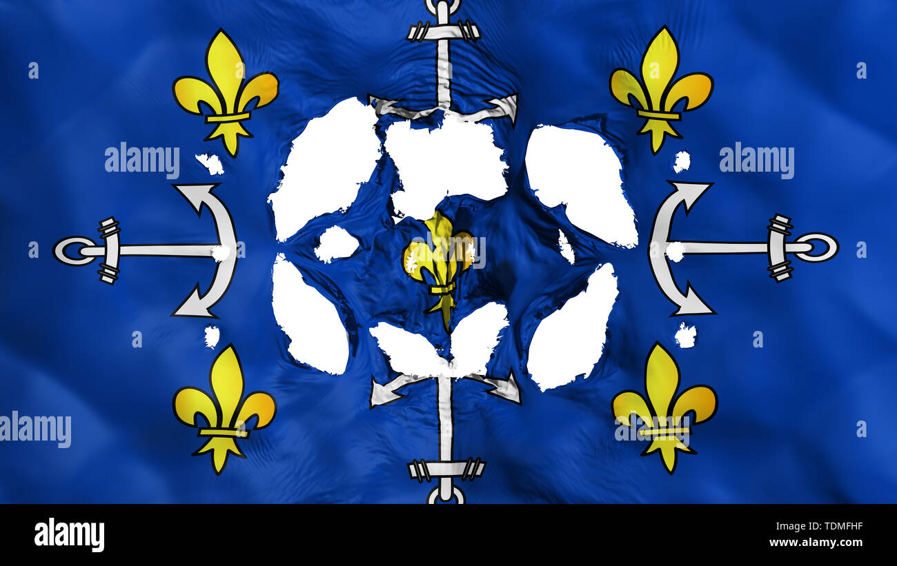 Holes in Port Louis city flag Stock Photo - Alamy