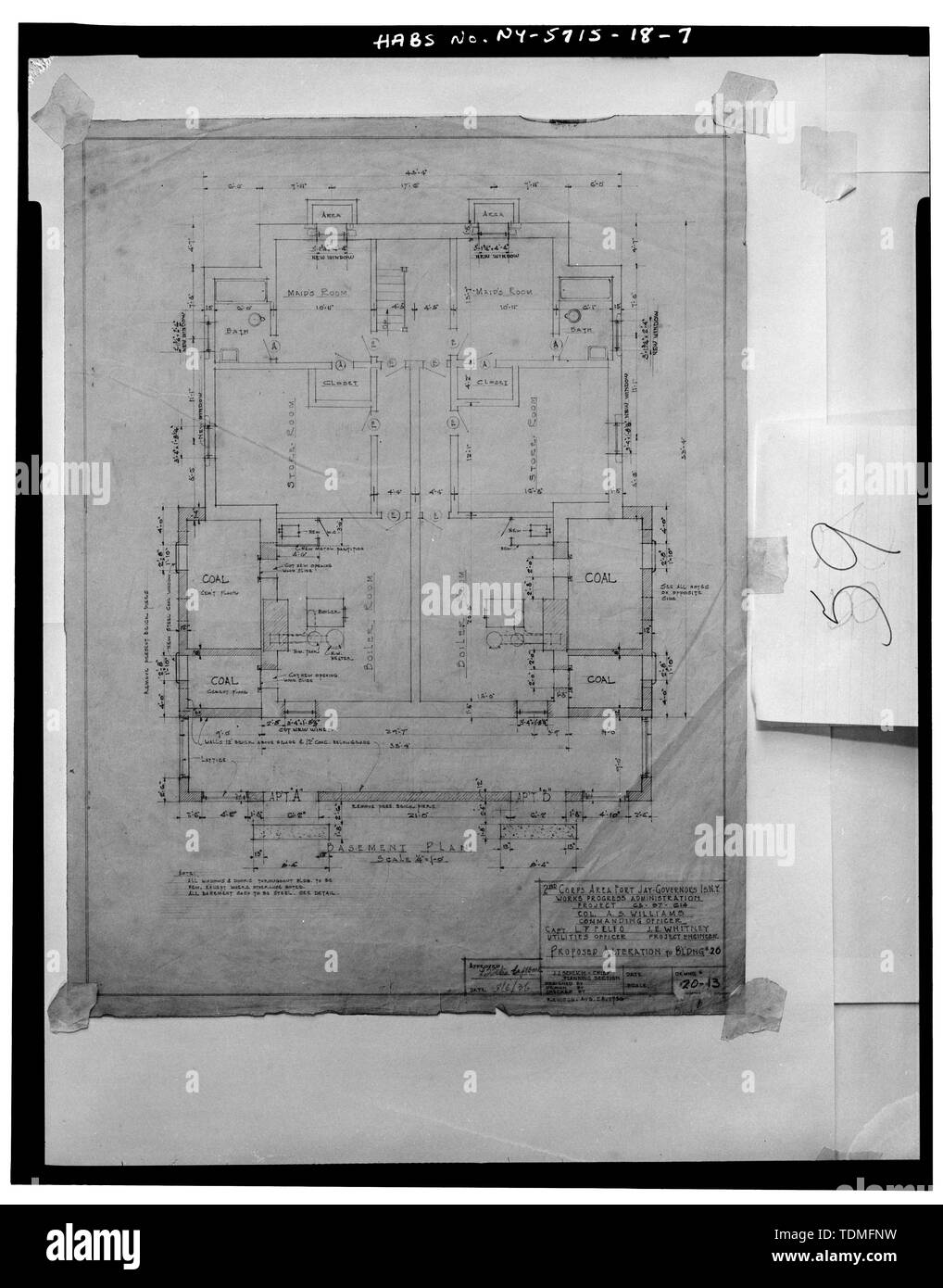PHOTOCOPY OF DRAWINGS OF BUILDING -20, U.S. COAST GUARD SUPPORT CENTER ...
