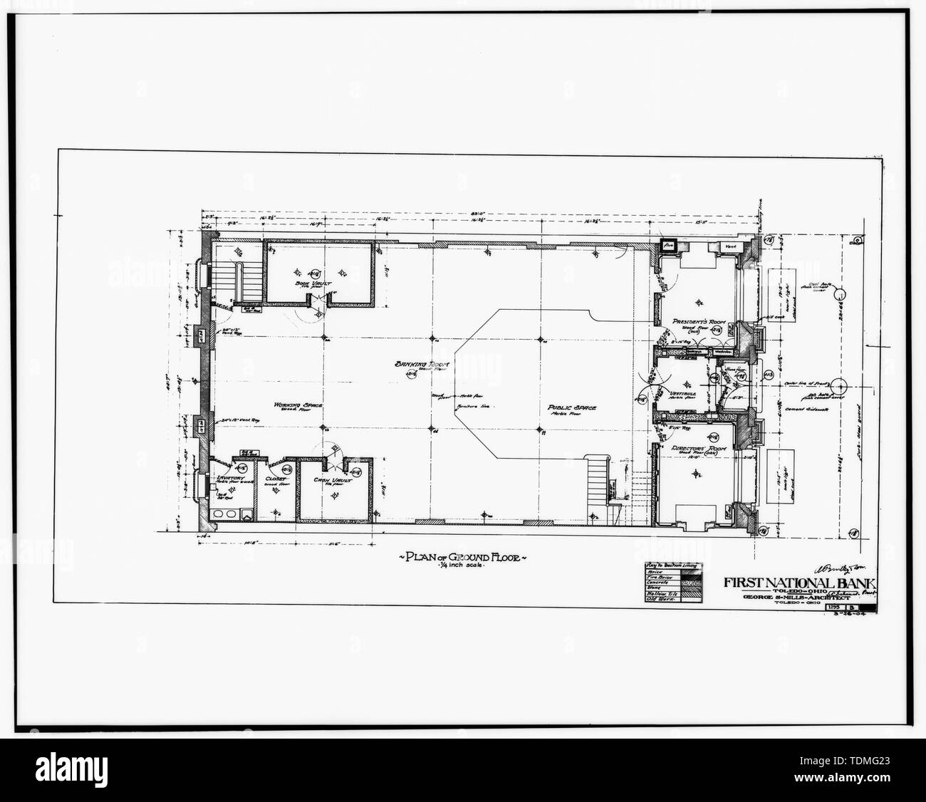 PHOTOCOPY OF ORIGINAL DRAWING PLAN OF GROUND FLOOR - First National ...