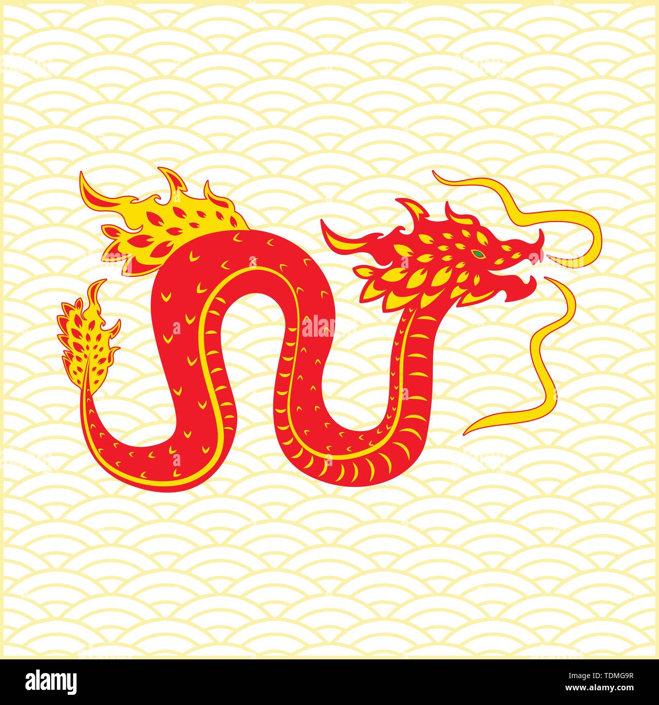 Traditional chinese Dragon character. Flat style. Vector illustration ...