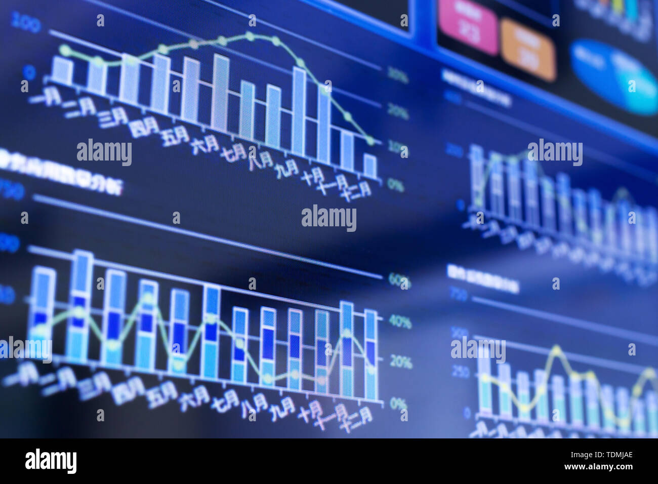 business financial report display on screen Stock Photo - Alamy