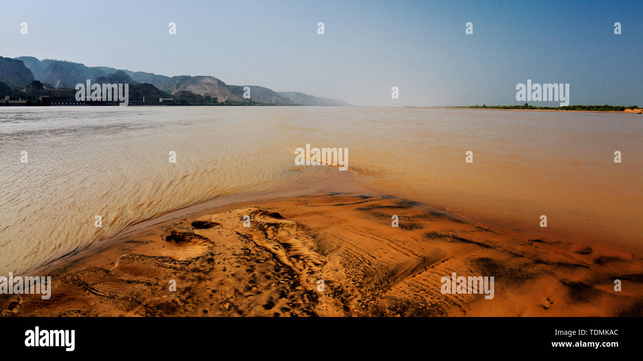 The water of the Yellow River flows quietly Stock Photo - Alamy