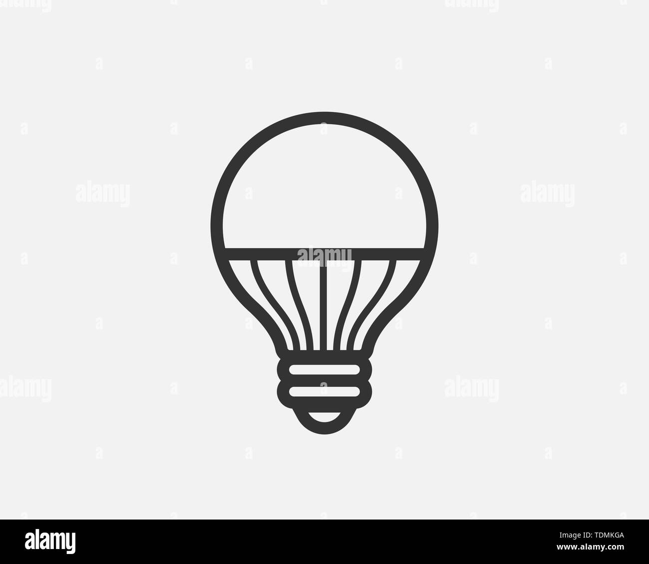 Light bulb icon vector. Llightbulb idea logo concept. Lamp electricity ...