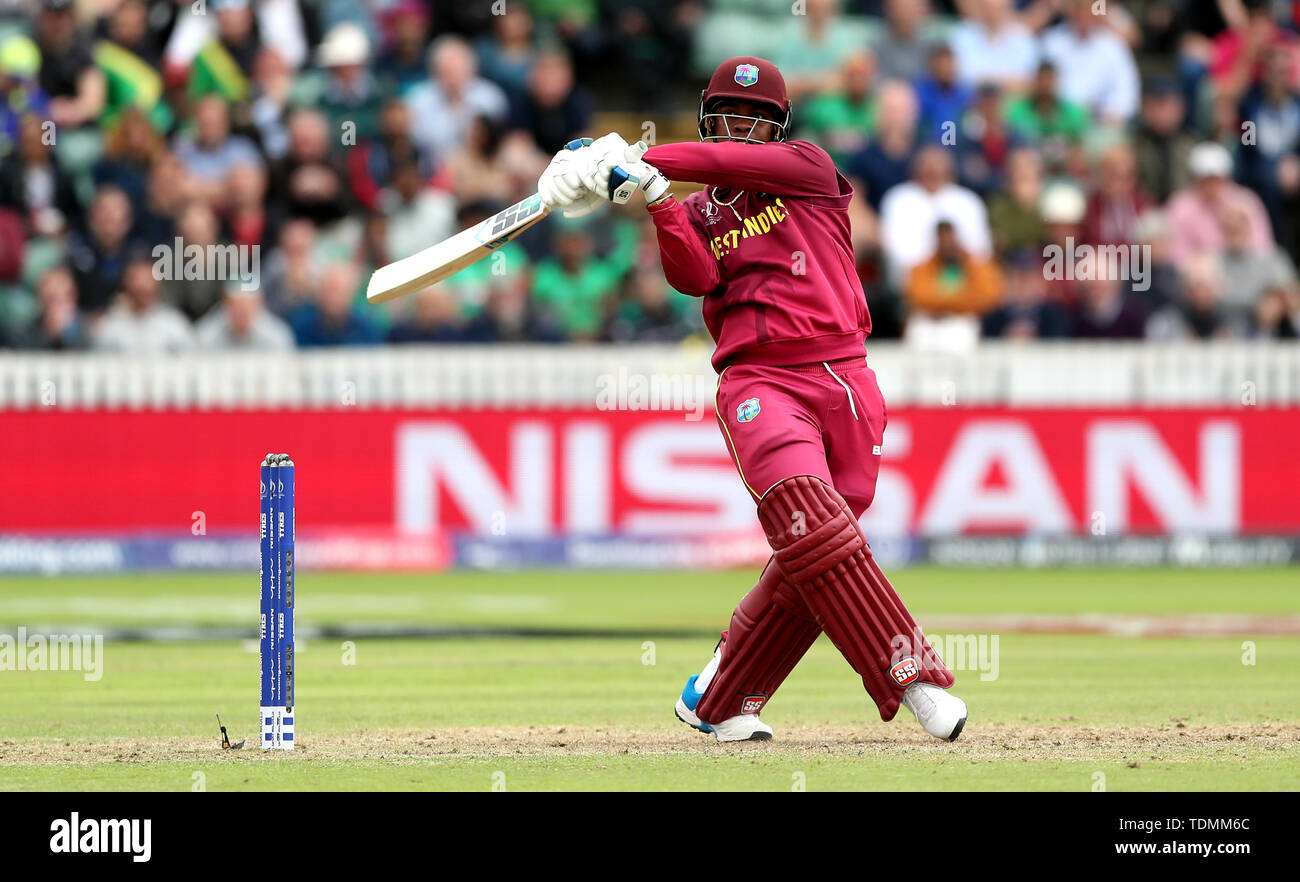 West Indies' Shimron Hetmyer during the ICC Cricket World Cup group ...