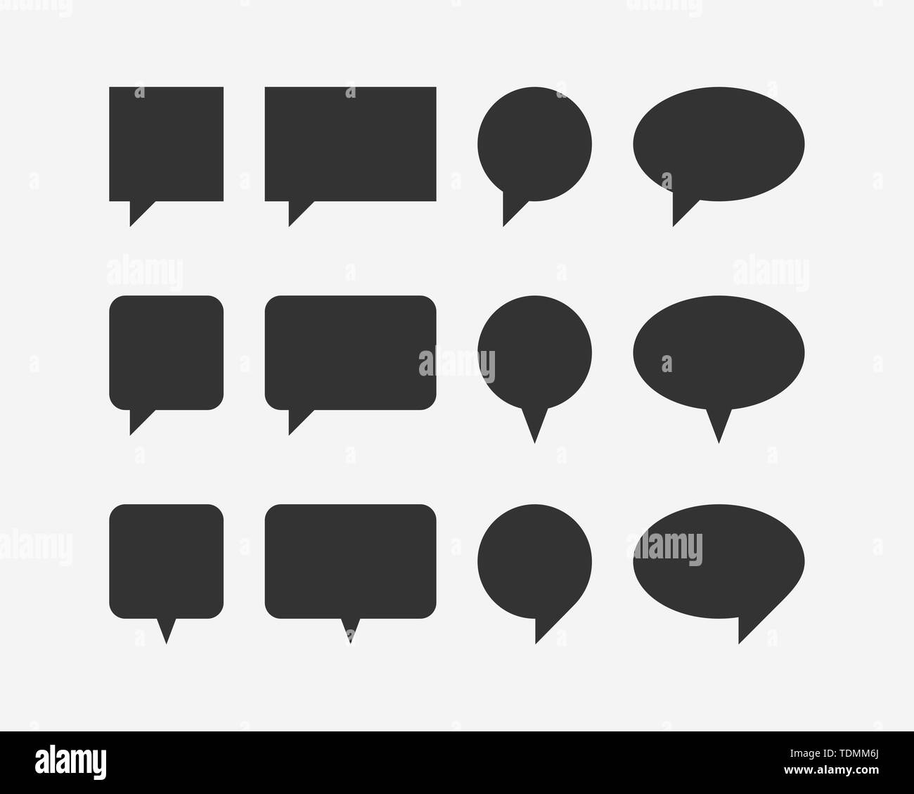 Set talk bubbles speech vector. Blank empty bubble icon design elements ...