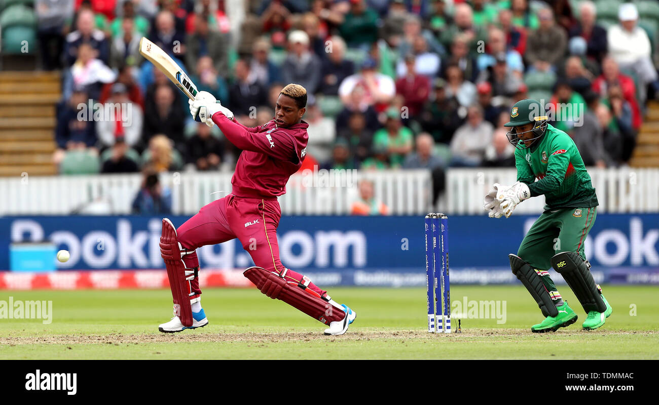 West Indies' Shimron Hetmyer during the ICC cricket World Cup group ...
