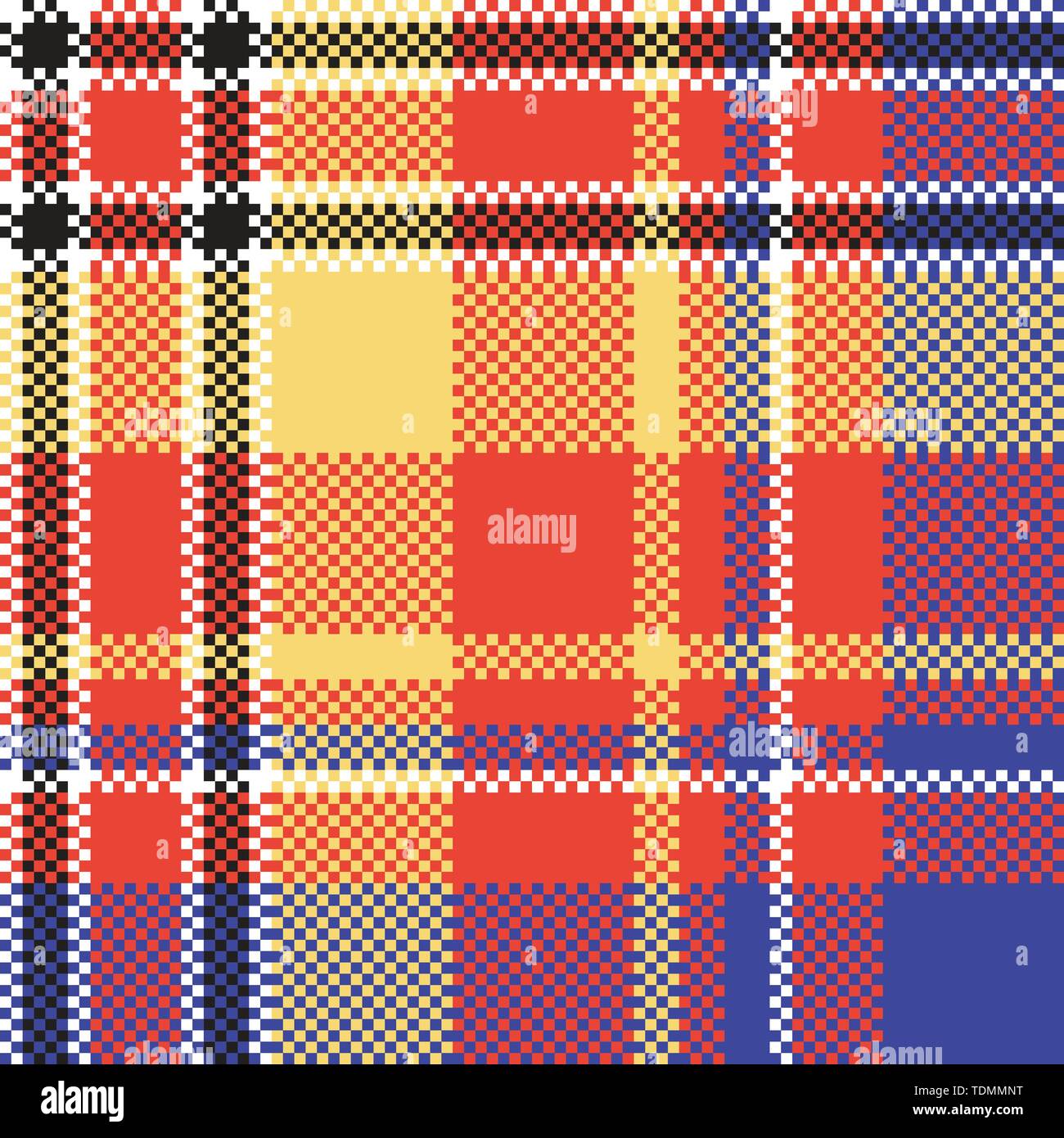 Modern abstract madras plaid seamless pattern. Vector illustration ...