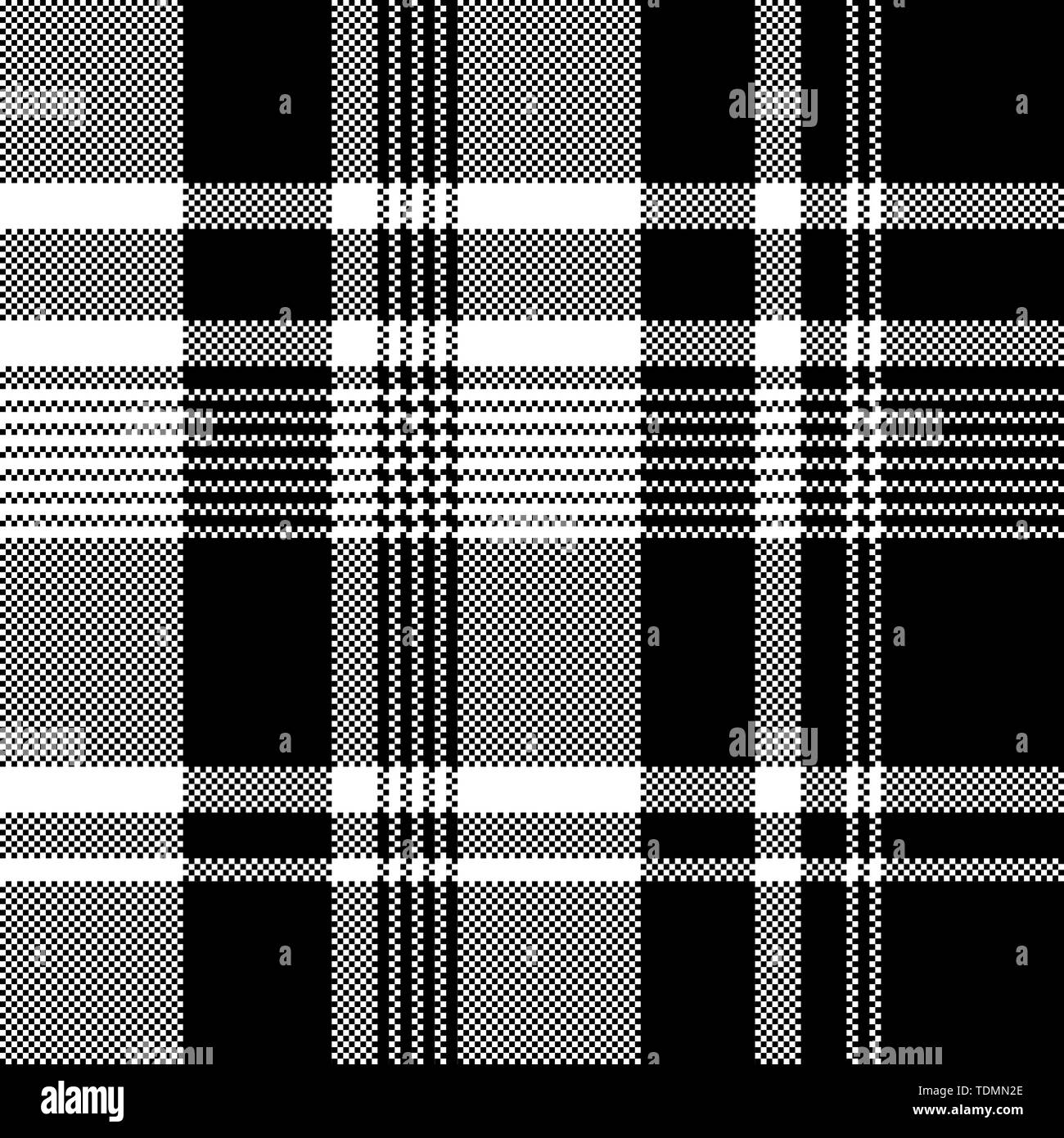 Black white pixel fabric texture seamless pattern. Vector illustration ...