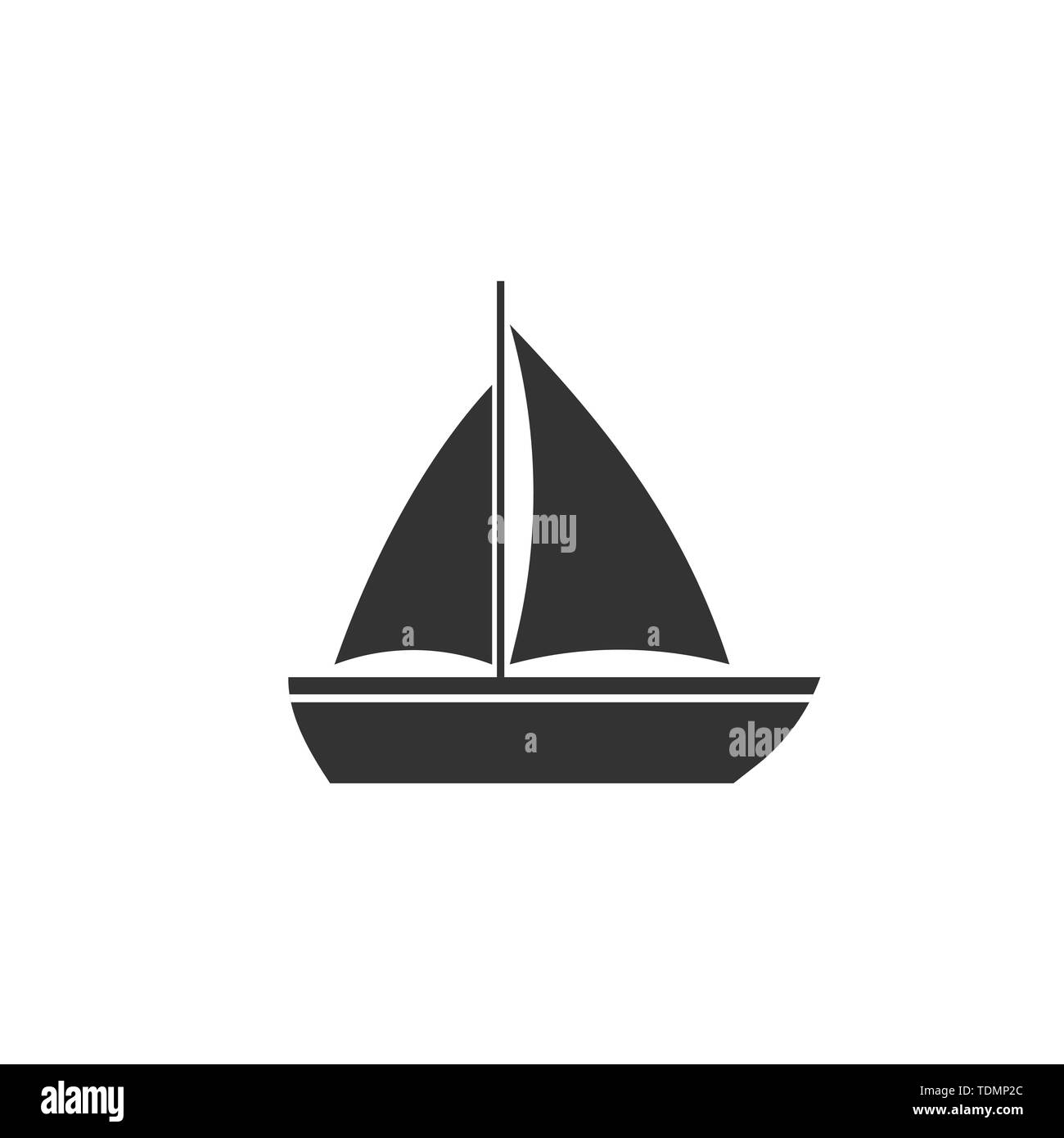 Boat, sail, sailing, ship yacht icon Vector illustration flat Stock ...