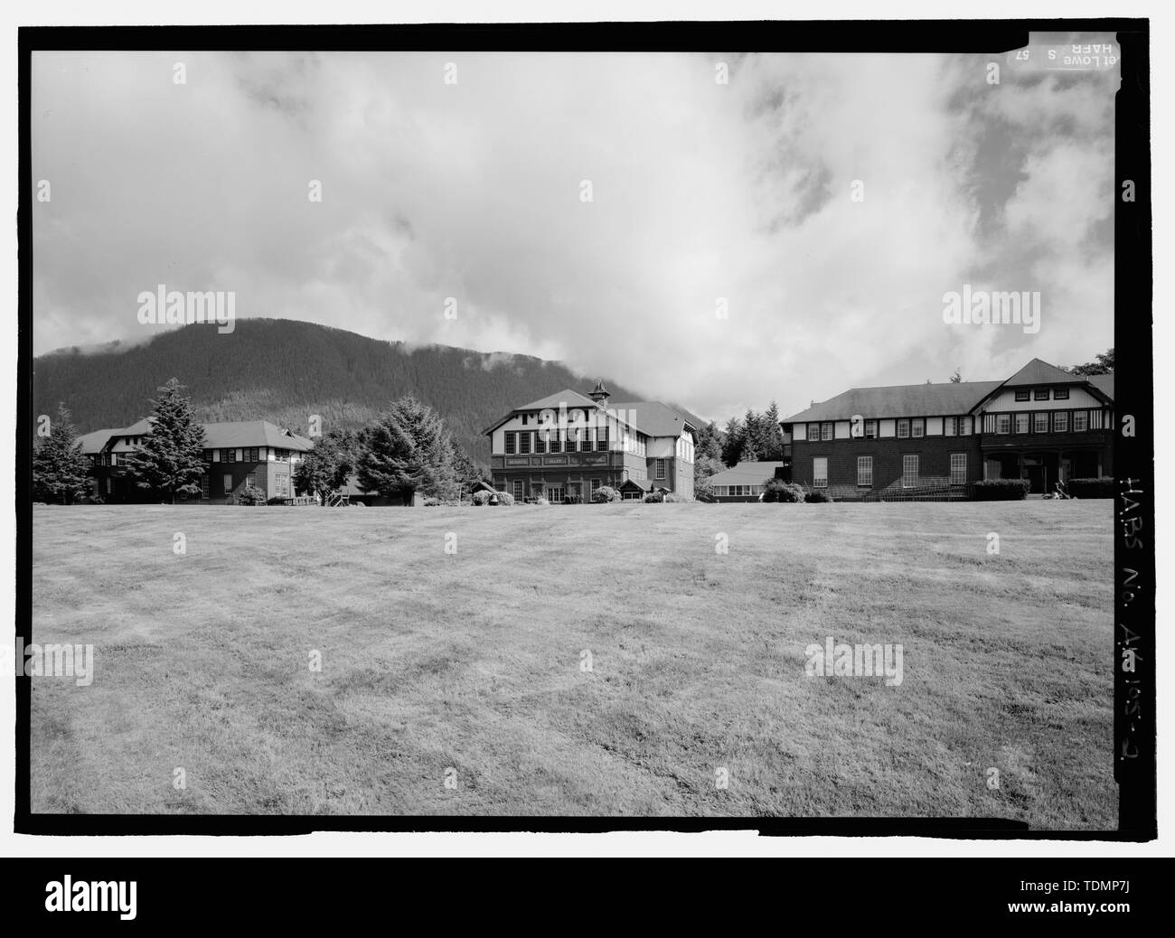 Perspective view across quad from left to right; north pacific hall ...