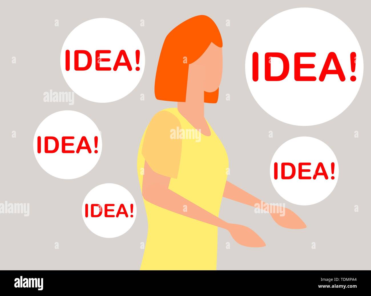 Vector illustration of thinking idea or solution concept with fast ...