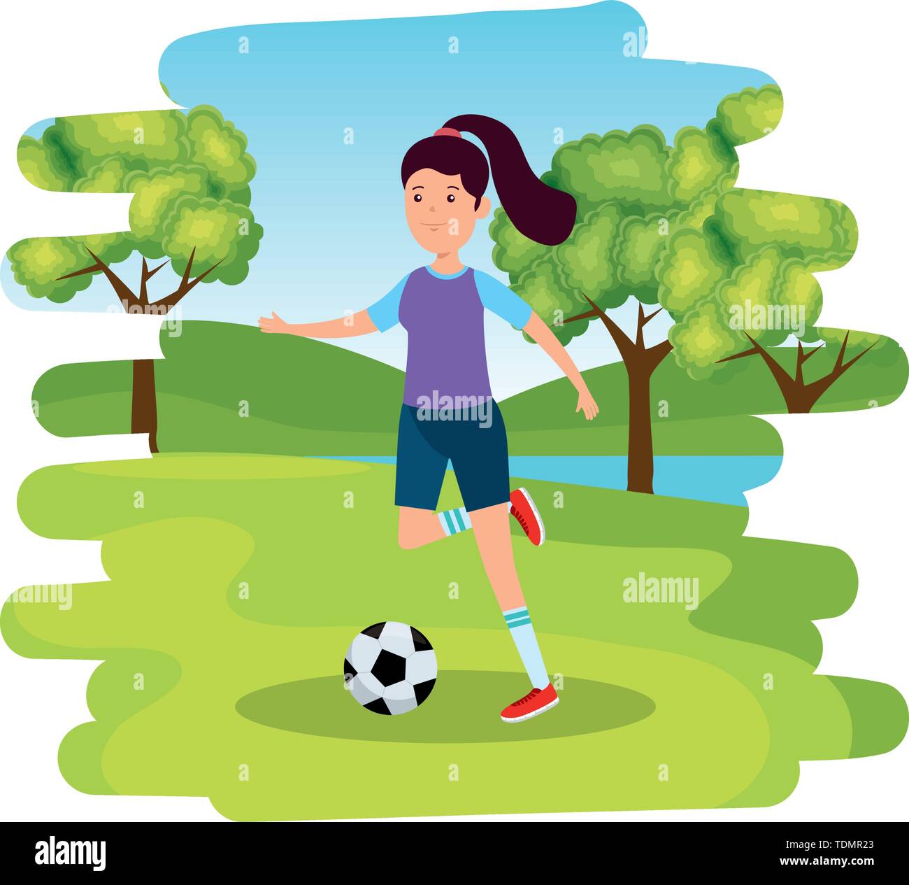Lady football Stock Vector Images - Alamy