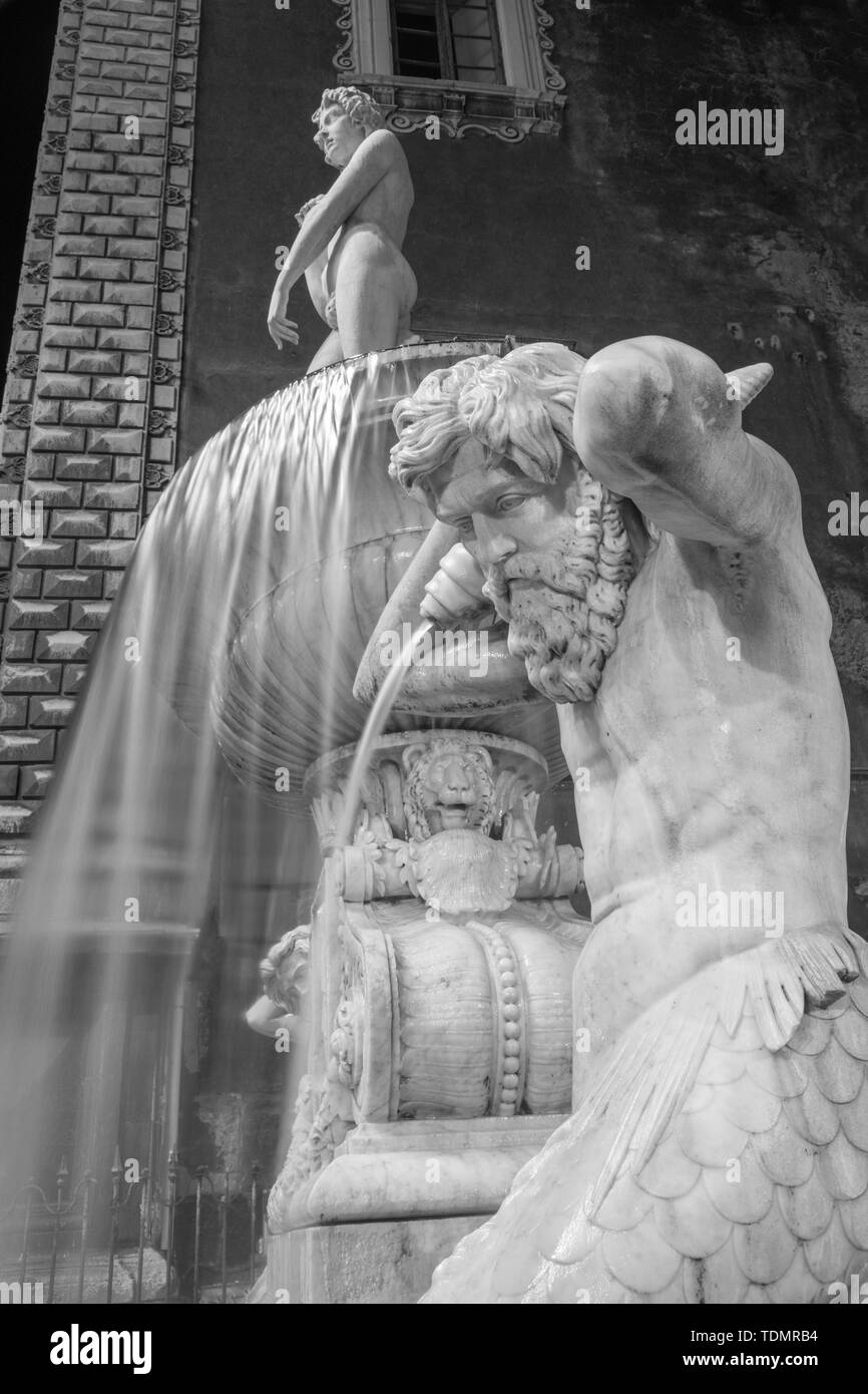 Catania - The nightly detail of by Tito Amenano fountain by Tito ...