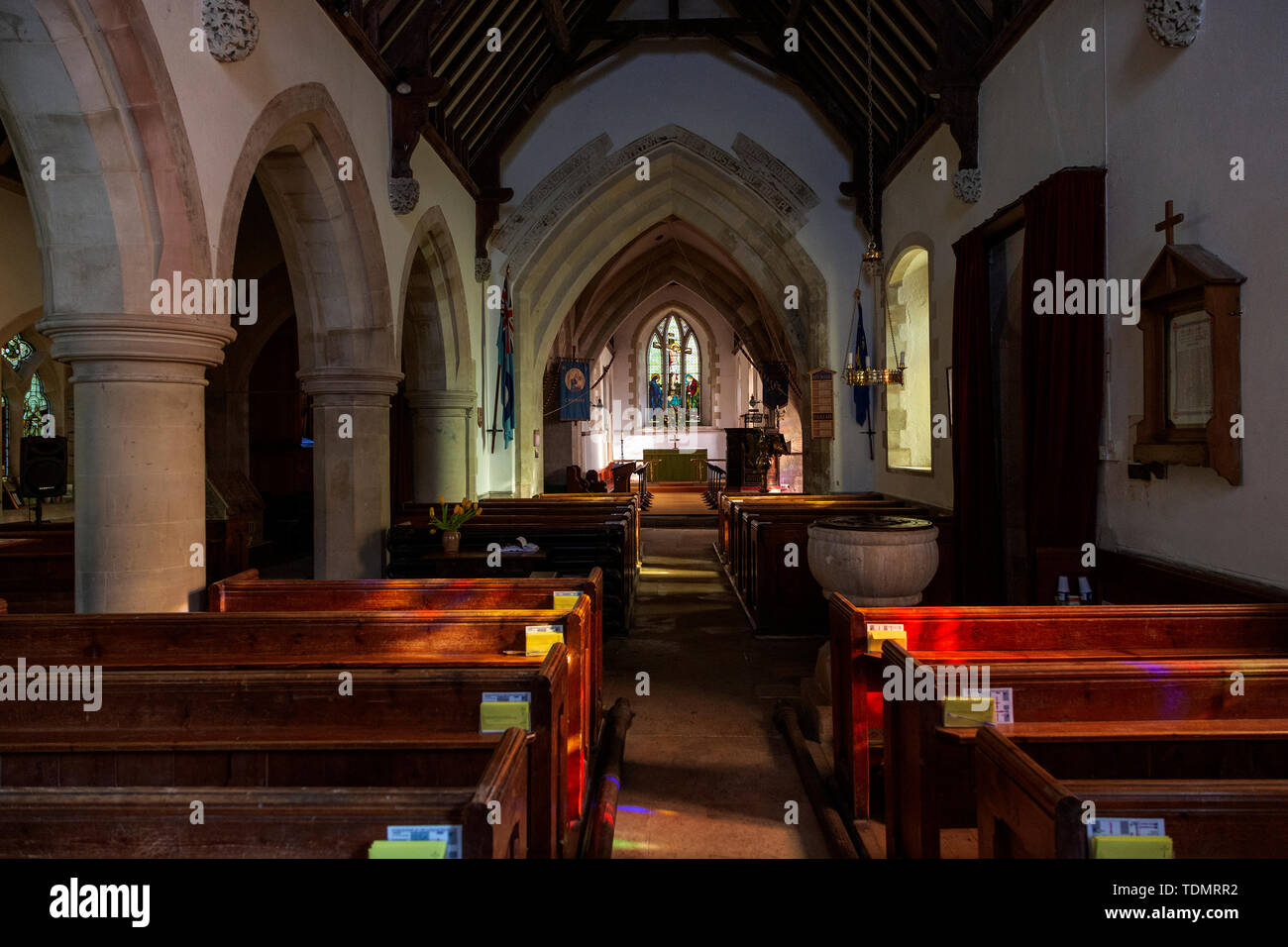 Interior village parish church of Saint Margaret, Chilmark, Wiltshire ...