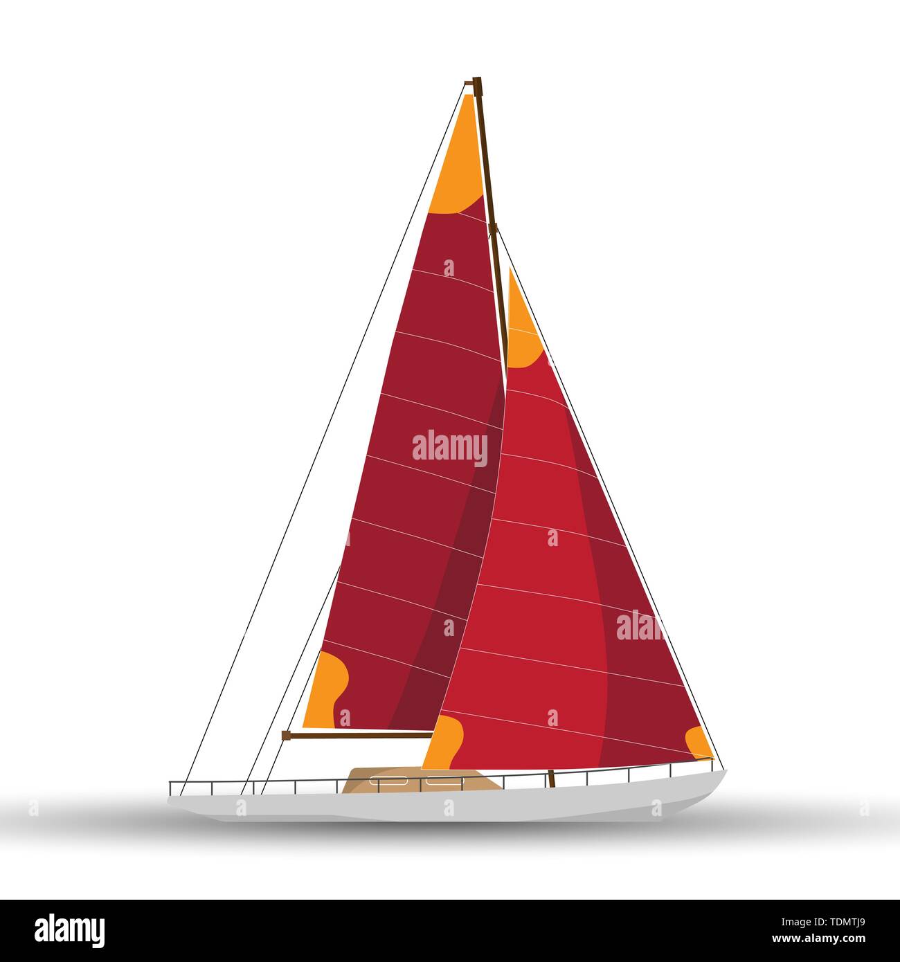 Ship sails on sea back Cut Out Stock Images & Pictures - Alamy