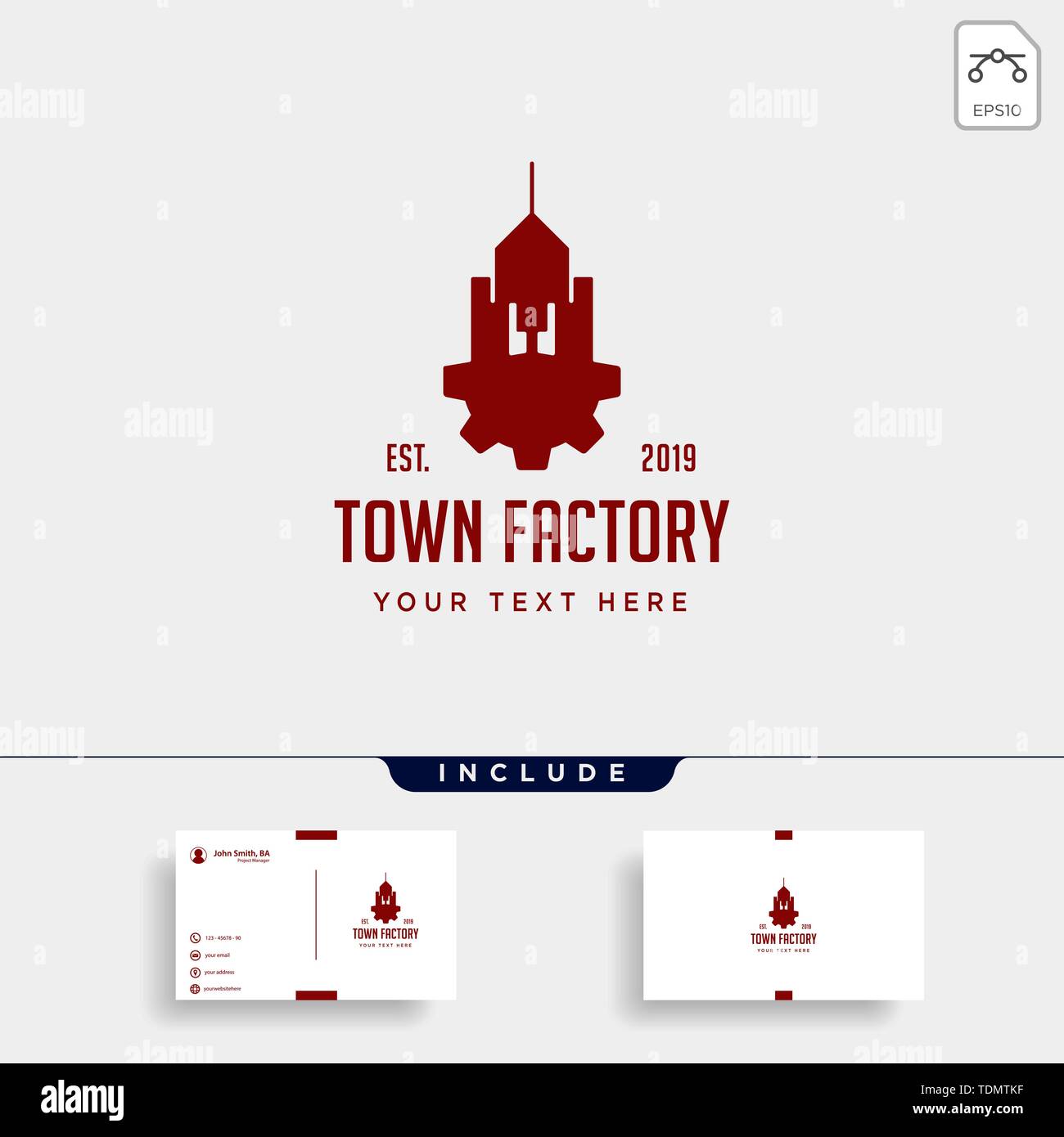 town industry logo design home factory vector icon Stock Vector Image ...