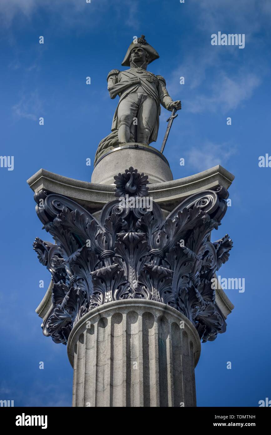 Nelsons Column, Trafalgar Square, London, England, United Kingdom Stock ...