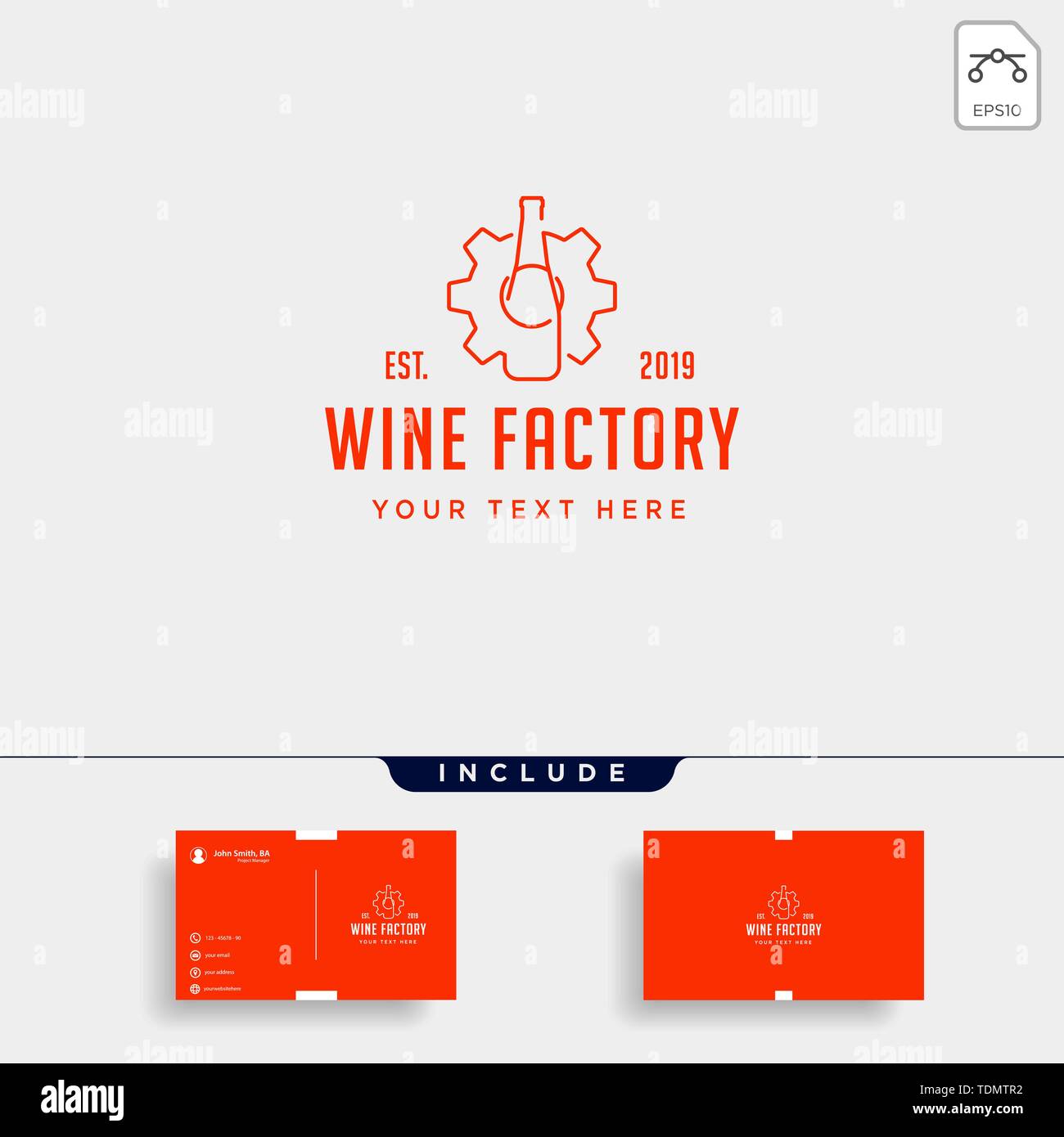 wine gear logo design alcohol factory vector icon Stock Vector Image ...