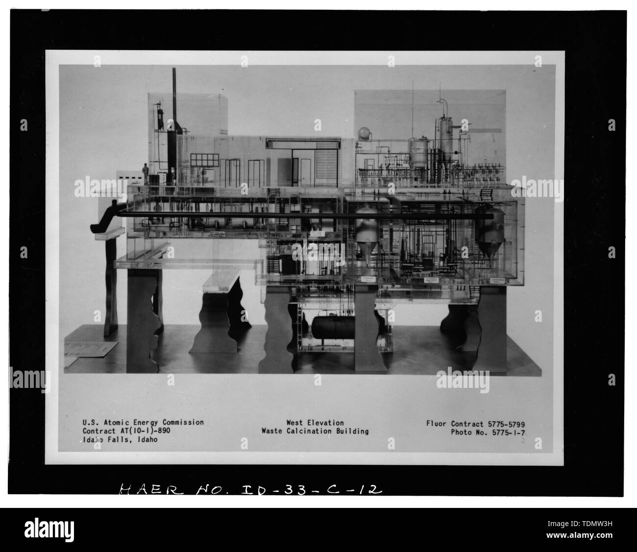 PHOTOGRAPH OF A PHOTOGRAPH OF A SCALE MODEL OF THE WASTE CALCINER ...