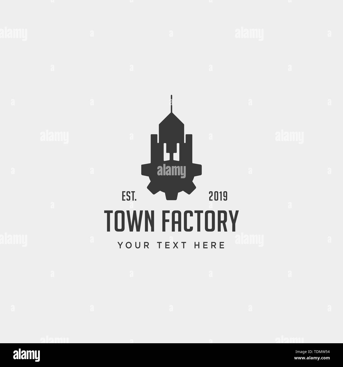 town industry logo design home factory vector icon Stock Vector Image ...