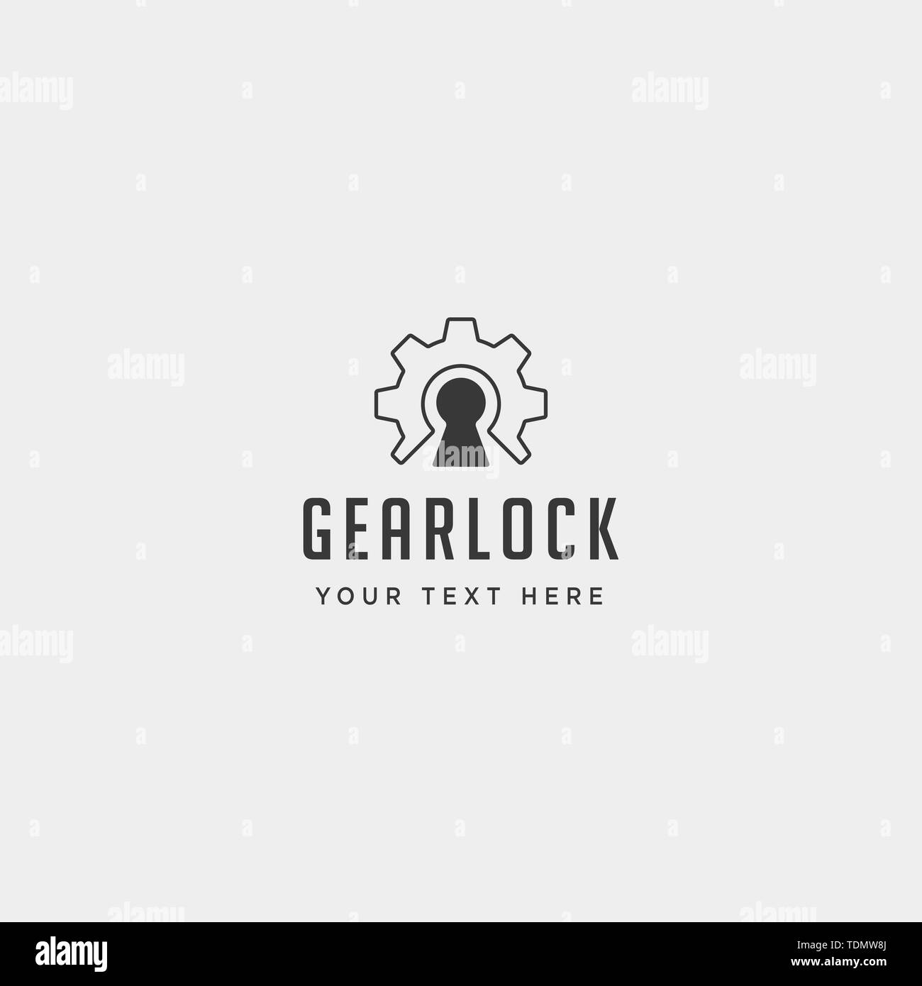 gear lock logo design protect industry vector icon Stock Vector Image ...