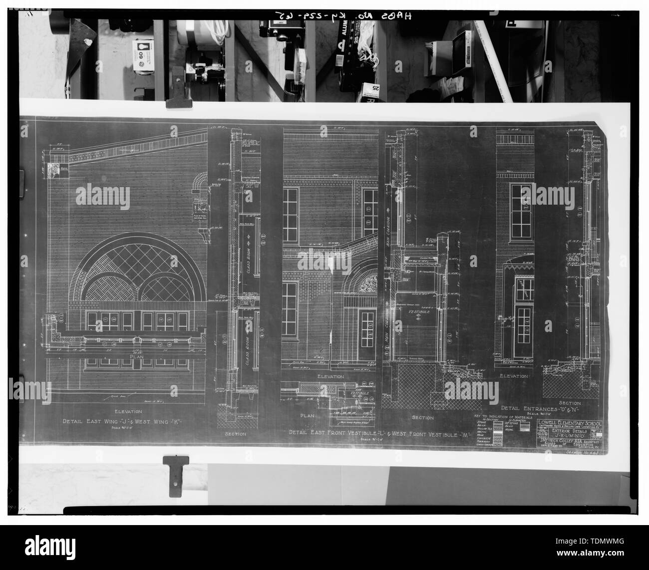 School building exterior details Black and White Stock Photos & Images ...