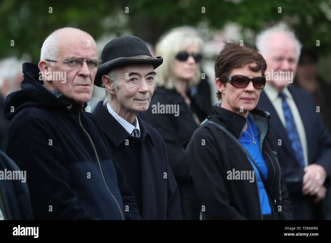 Music Journalist BP Fallon (secound from left) attends the funeral of ...