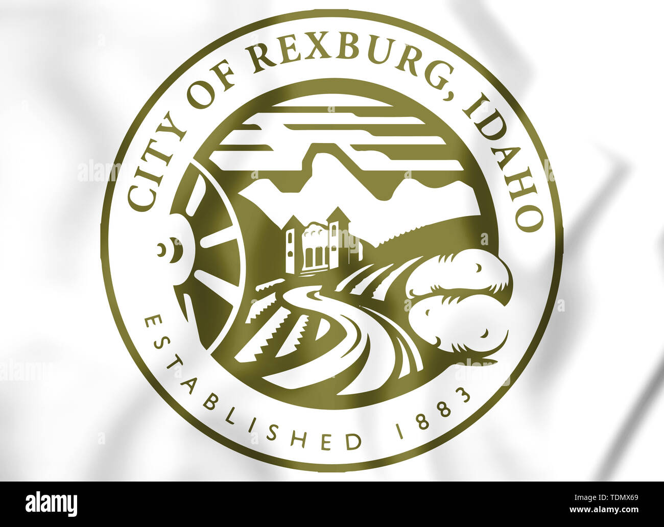3D Seal of Rexburg (Idaho), USA. 3D Illustration Stock Photo - Alamy