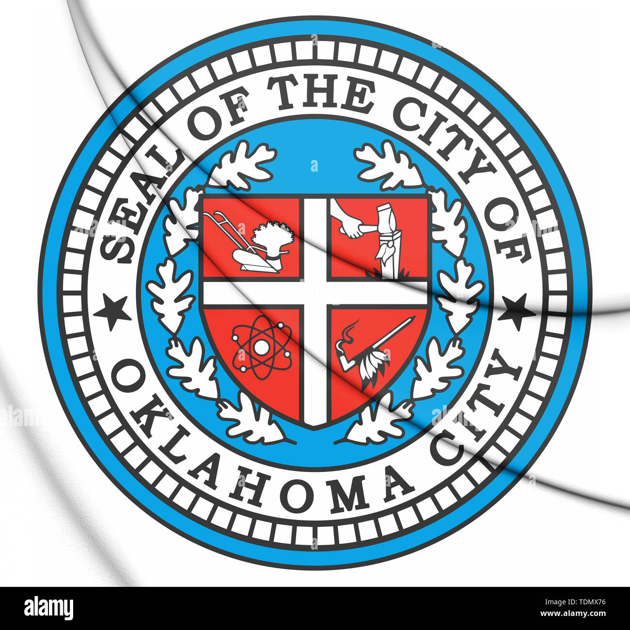3D Seal of Oklahoma City (Oklahoma), USA. 3D Illustration Stock Photo ...
