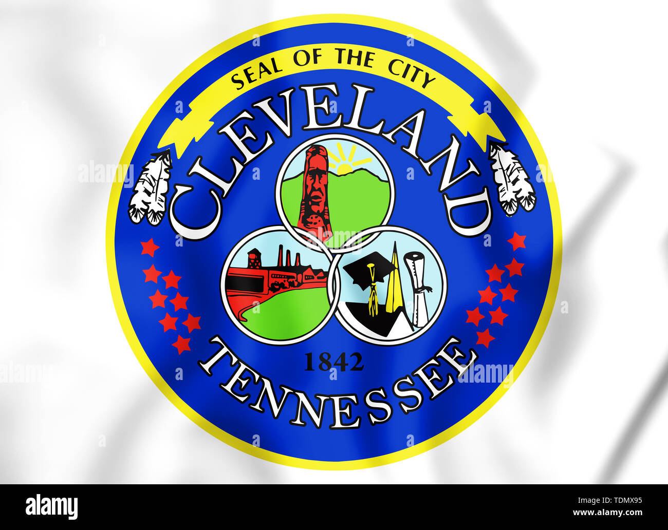 3D Seal of Cleveland (Tennessee), USA. 3D Illustration Stock Photo - Alamy