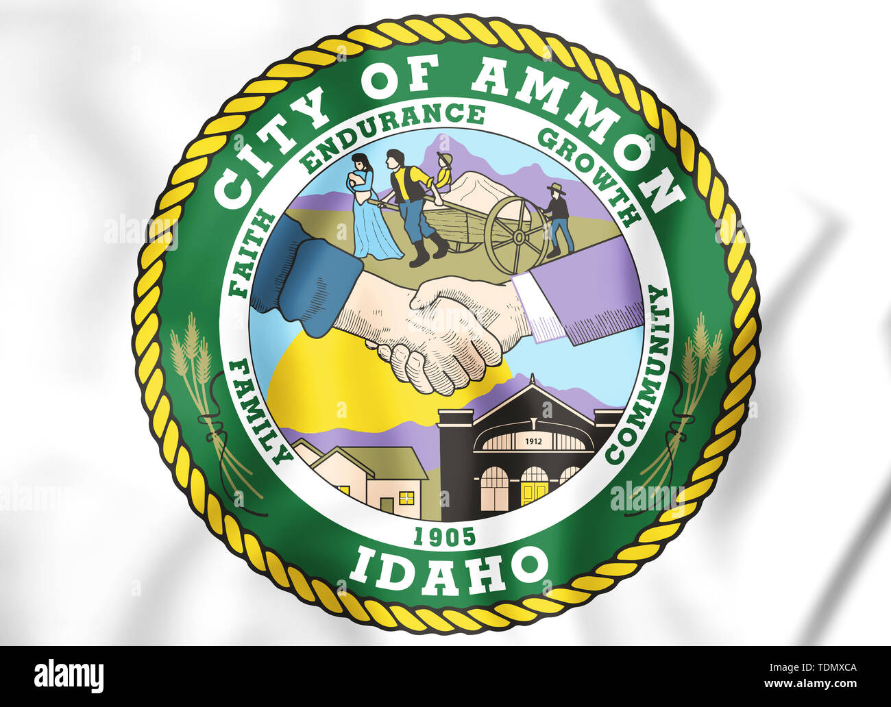 3D Seal of Ammon (Idaho), USA. 3D Illustration Stock Photo - Alamy
