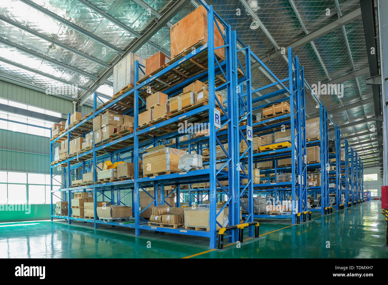 The factory's neat shelves Stock Photo - Alamy