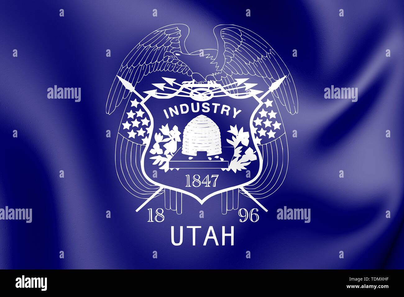 3D Flag of Utah state (1903-1913), USA. 3D Illustration Stock Photo - Alamy