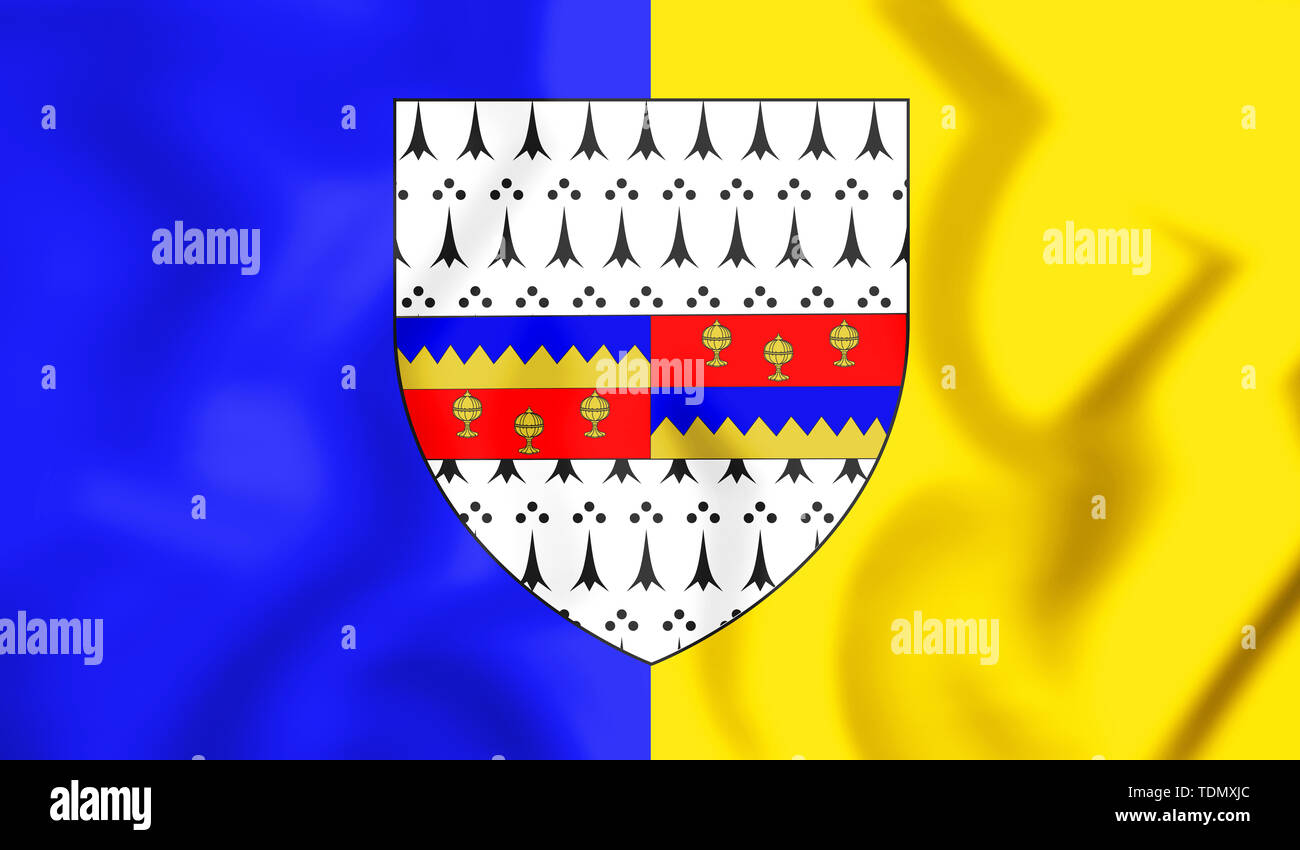 3D Flag of Tipperary county, Ireland. 3D Illustration Stock Photo - Alamy