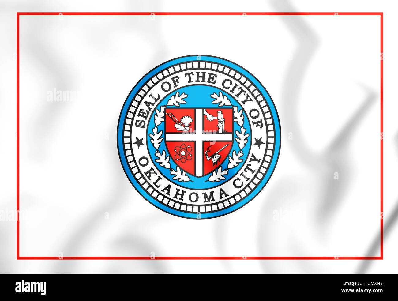 3D Flag of Oklahoma City (Oklahoma), USA. 3D Illustration Stock Photo ...