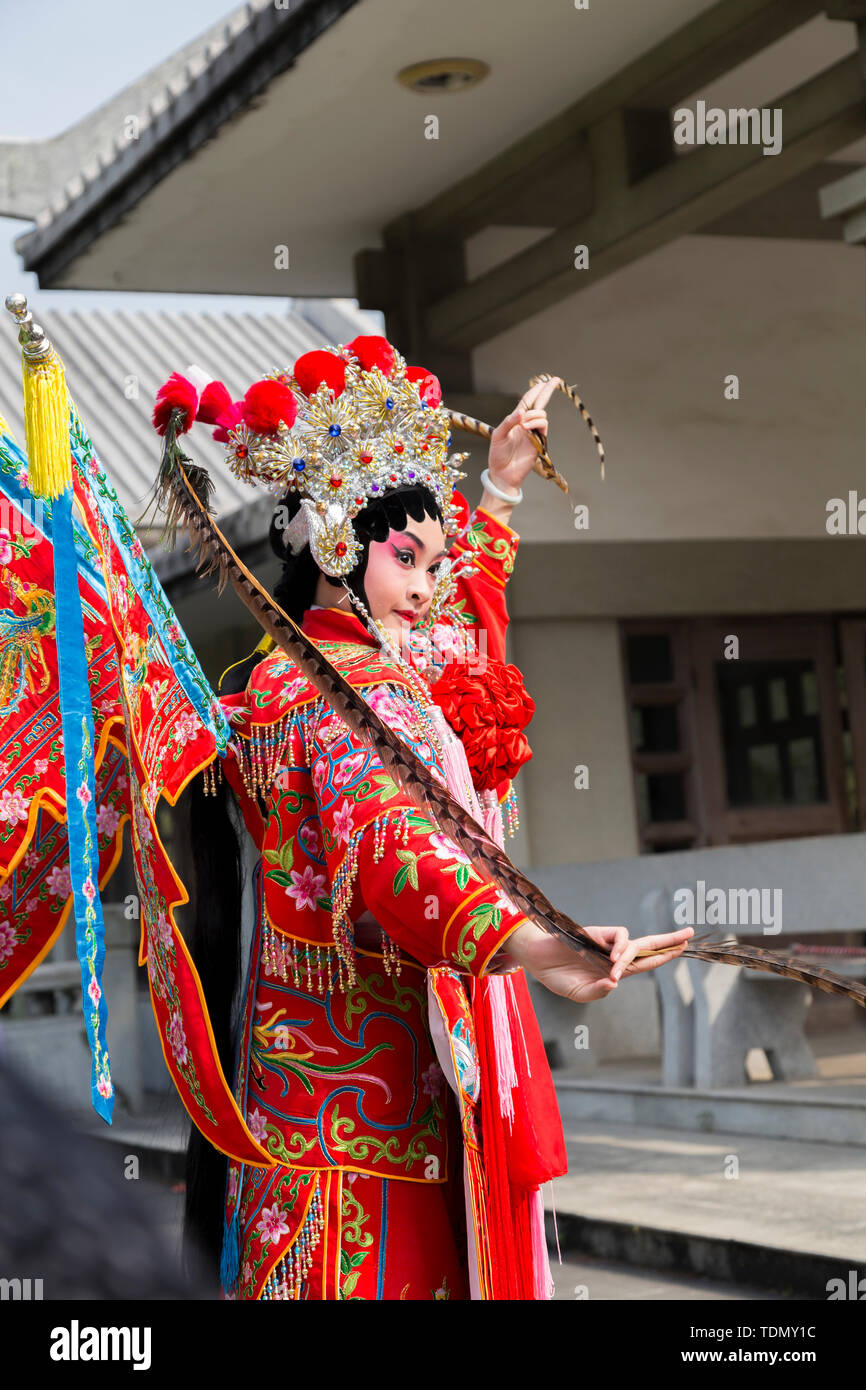 Motion and movement combined with Cantonese opera performance Stock ...