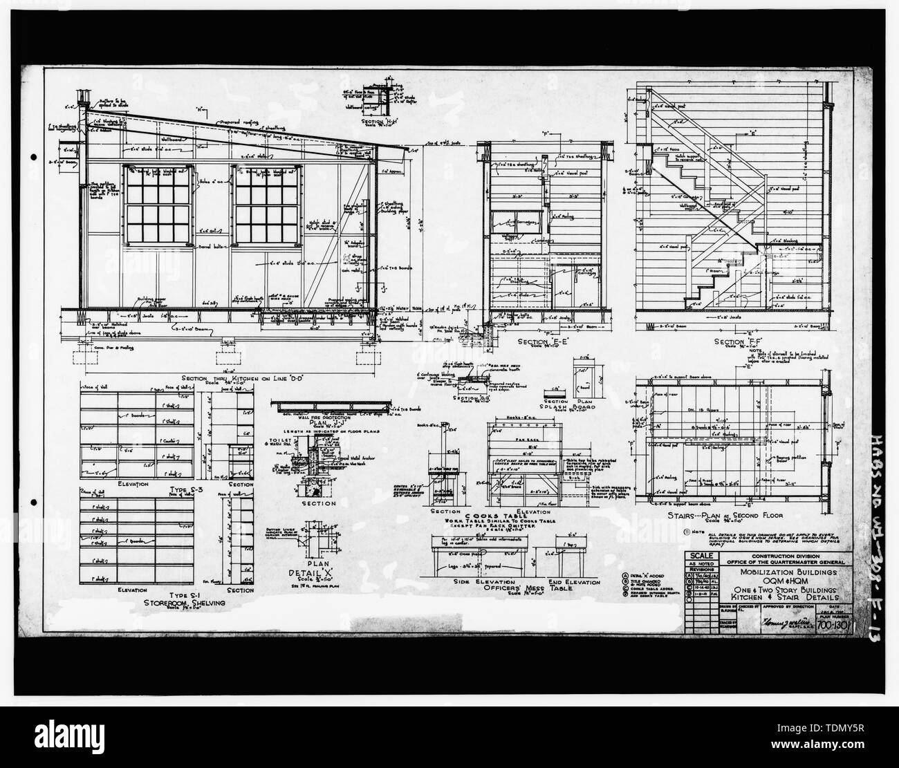 PLAN 700-1301; OQM andHQM, ONE and TWO STORY BUILDINGS, KITCHEN and ...
