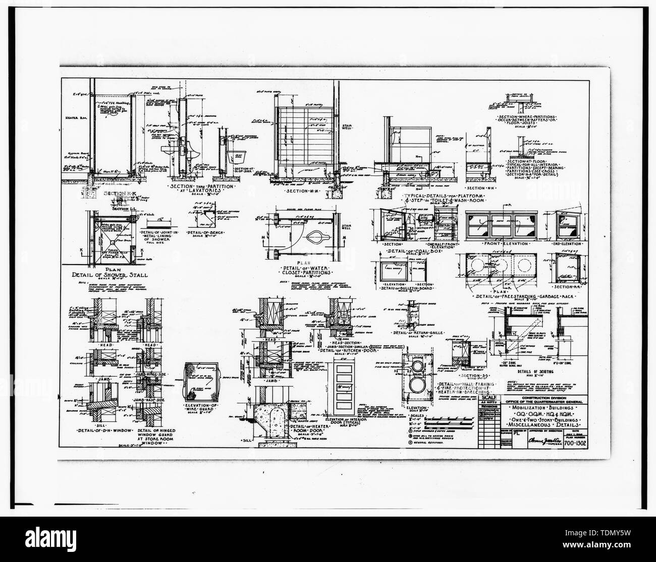 PLAN 700-1302; OQ, OQM, HQ and HQM, ONE and TWO STORY BUILDINGS, MISC ...