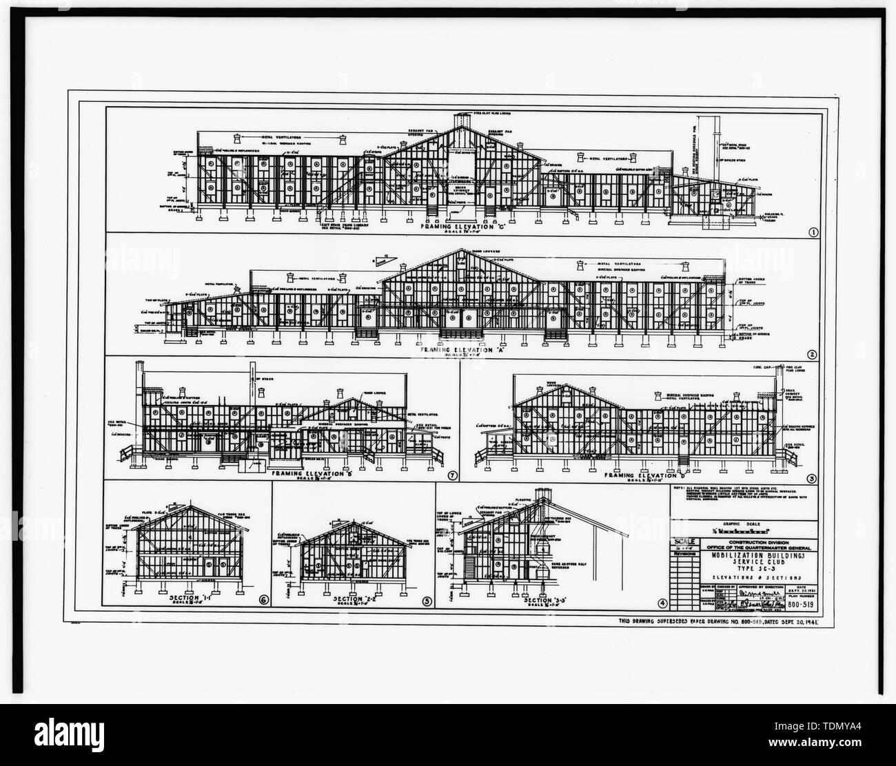 PLAN 800-519 (modified at Fort McCoy); SERVICE CLUB, TYPE SC-3 ...