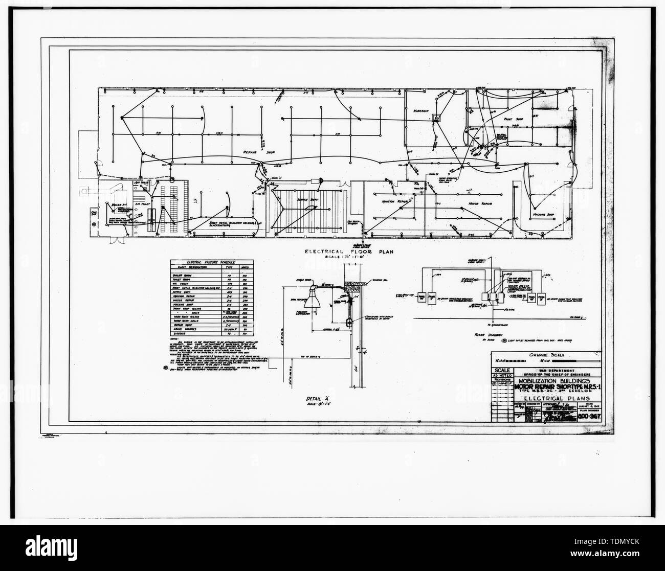 Electrical wiring blueprint Black and White Stock Photos & Images - Alamy