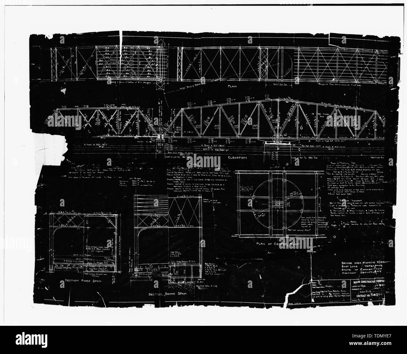 PLAN AND ELEVATION OF SWING AND FIXED SPANS - Niantic River Swing ...